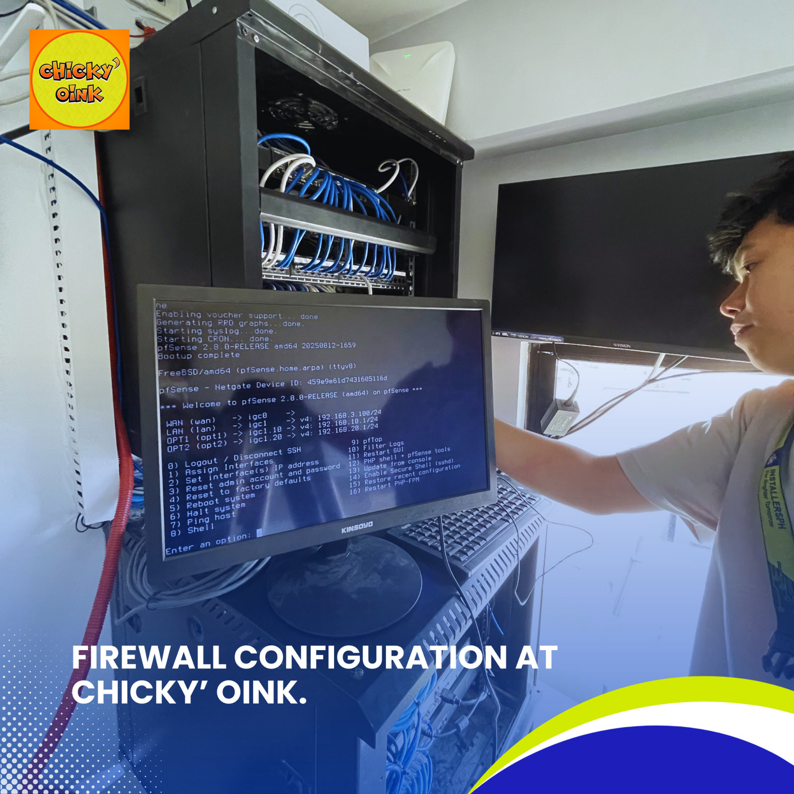 Firewall Configuration at Chicky' Oink.